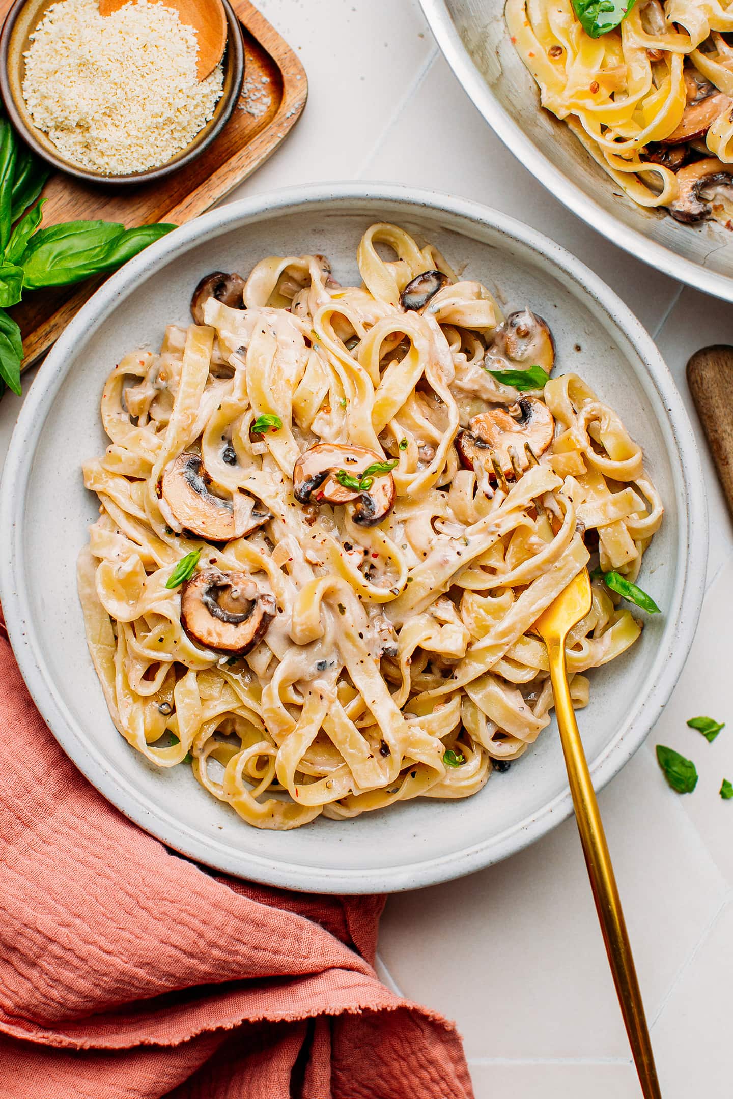 Mushroom Pasta with Creamy Peppercorn Sauce - Full of Plants
