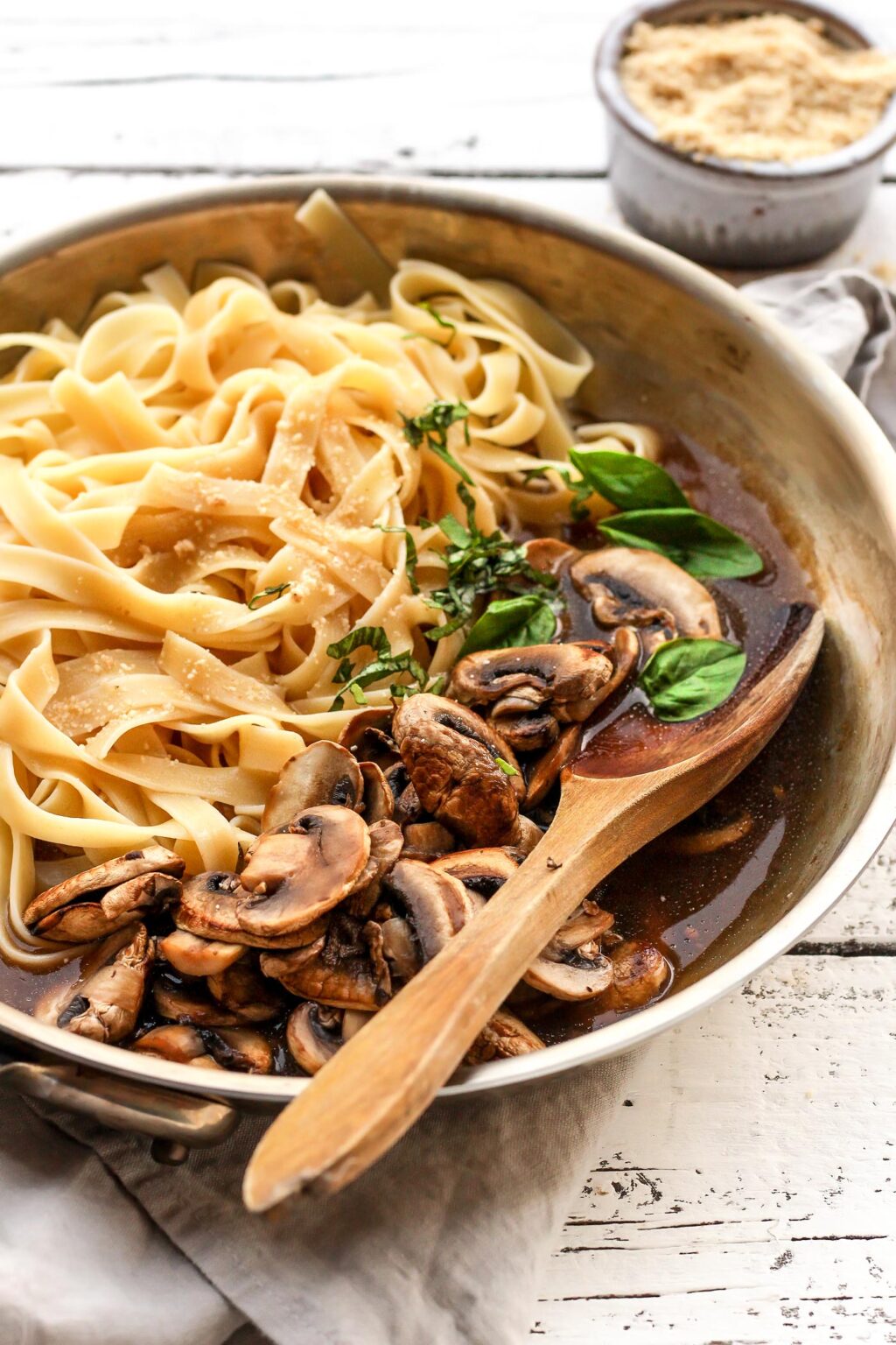 Mushroom Pasta with Creamy Peppercorn Sauce - Full of Plants