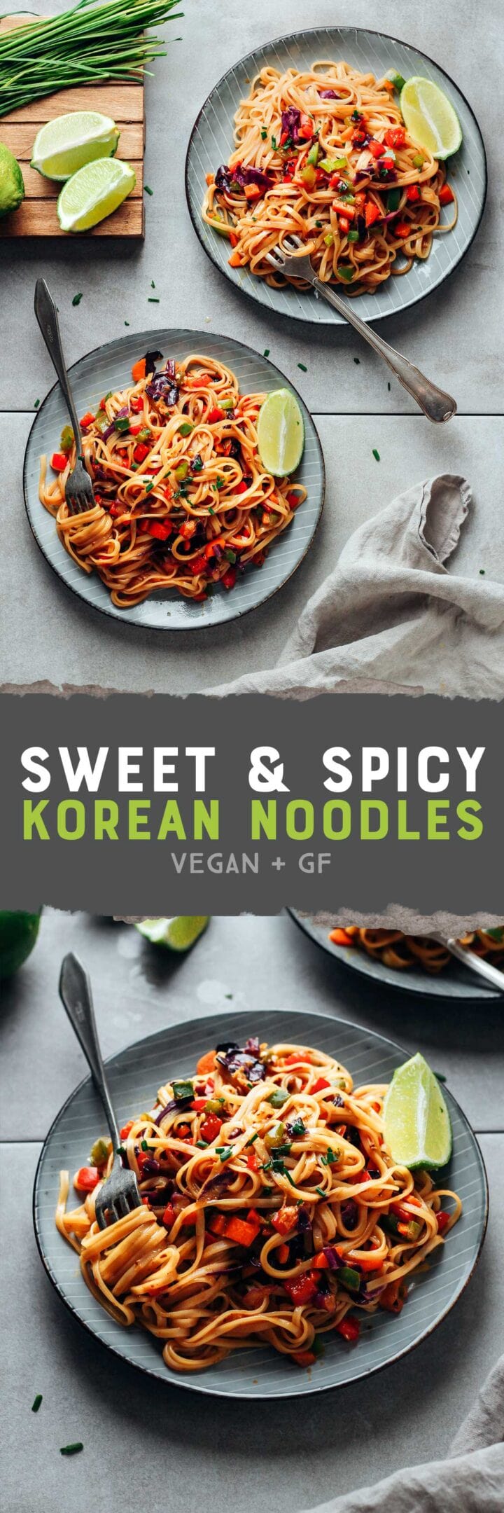 Sweet & Spicy Korean Noodles - Full of Plants