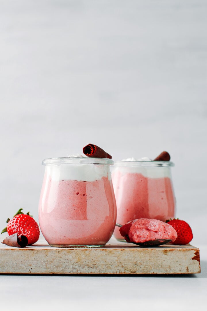 Strawberry Aquafaba Mousse - Full of Plants