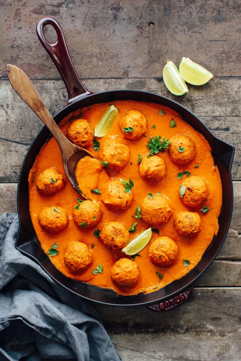 Veggie Balls in Creamy Masala Sauce - Full of Plants