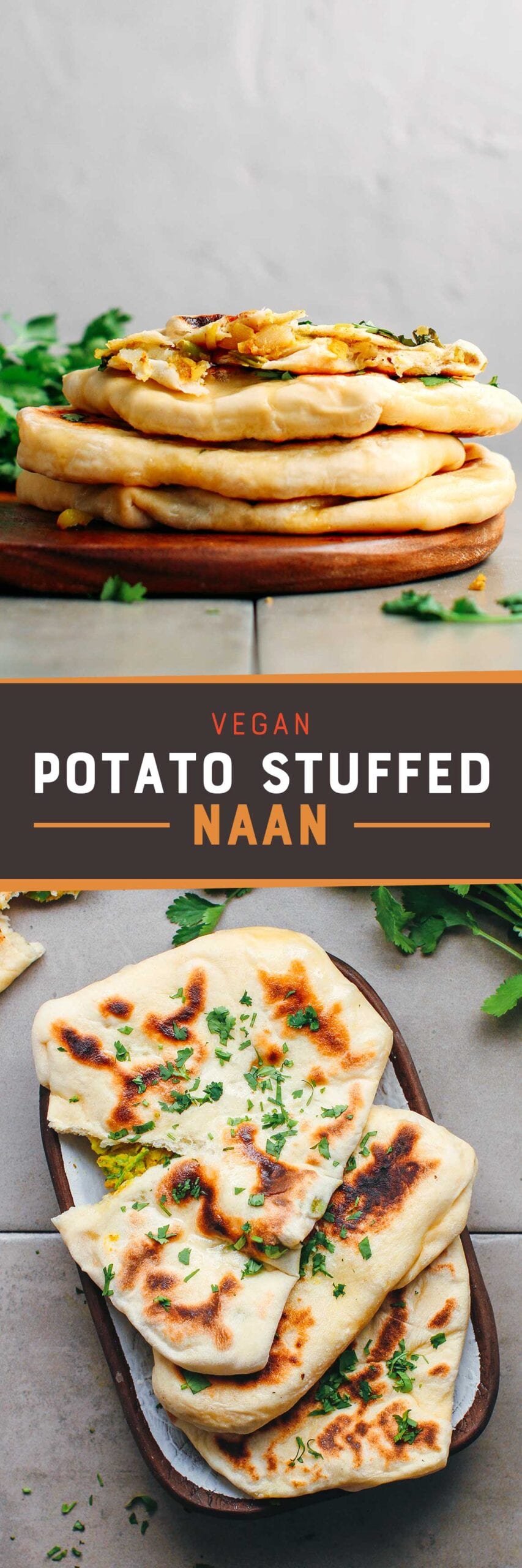 Potato & Green Bean Stuffed Naan - Full of Plants
