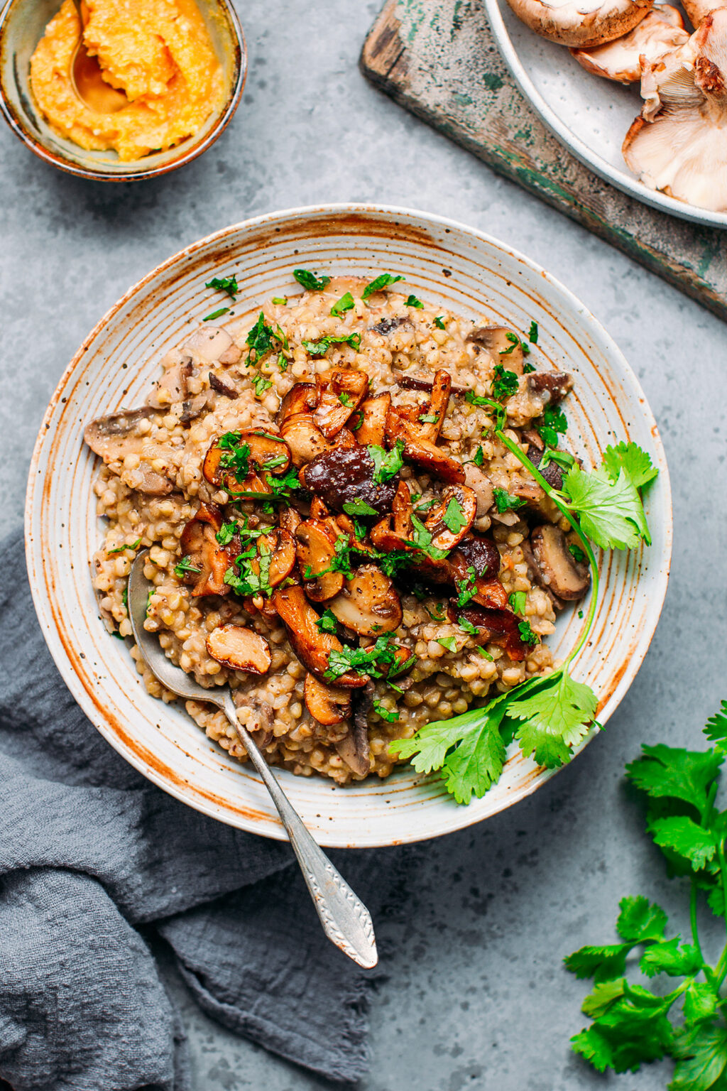 Miso Mushroom Buckwheat Risotto - Full of Plants