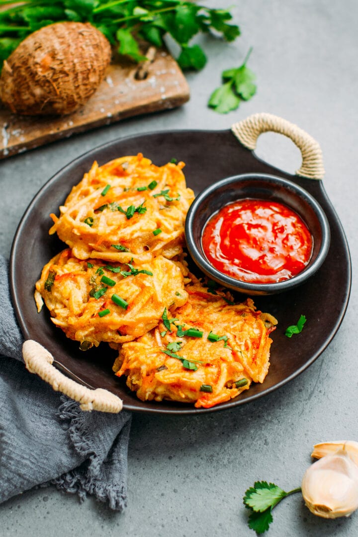 Taro Fritters - Full of Plants