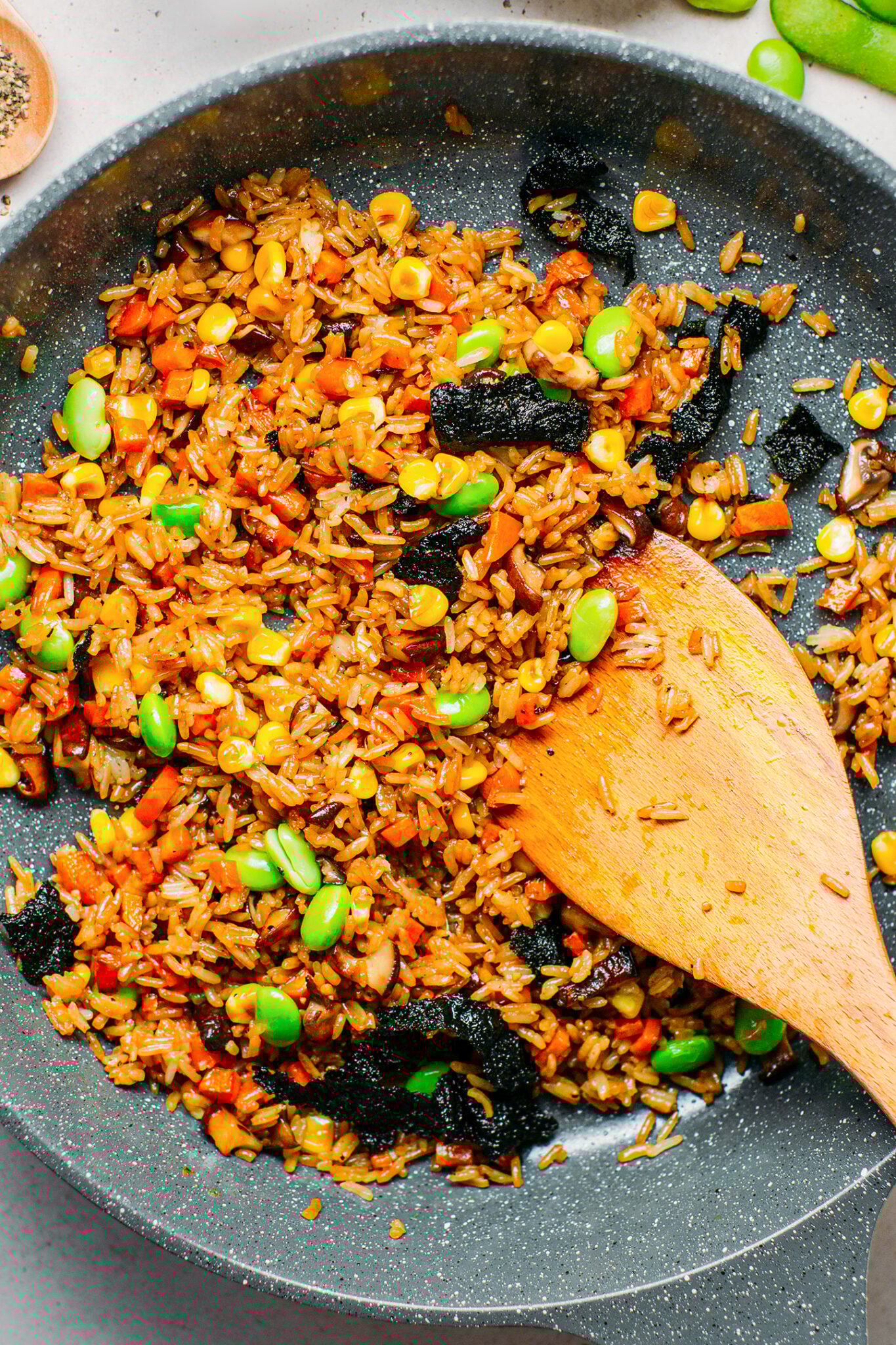 Seaweed & Edamame Fried Rice - Full of Plants
