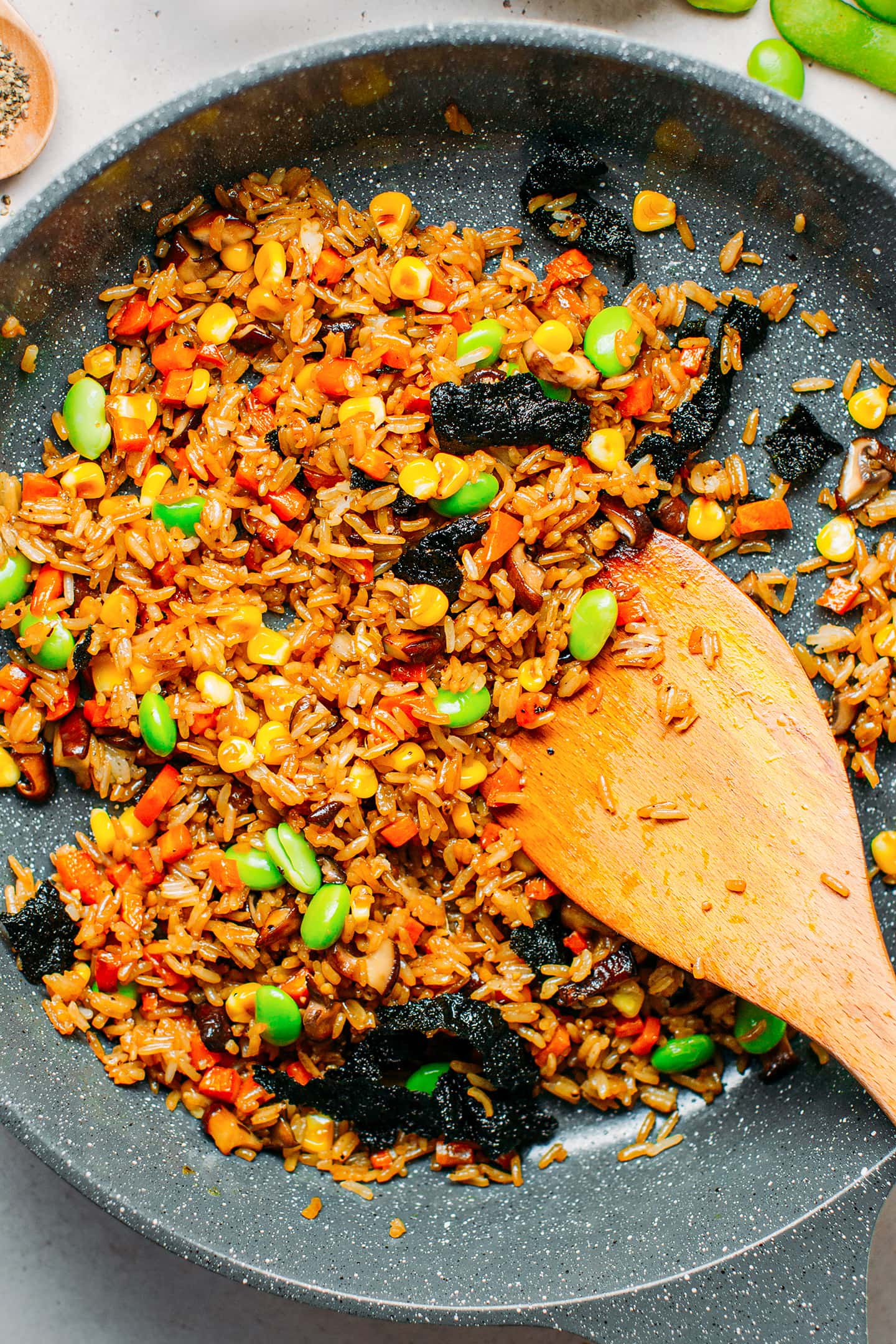 Seaweed & Edamame Fried Rice - Full of Plants