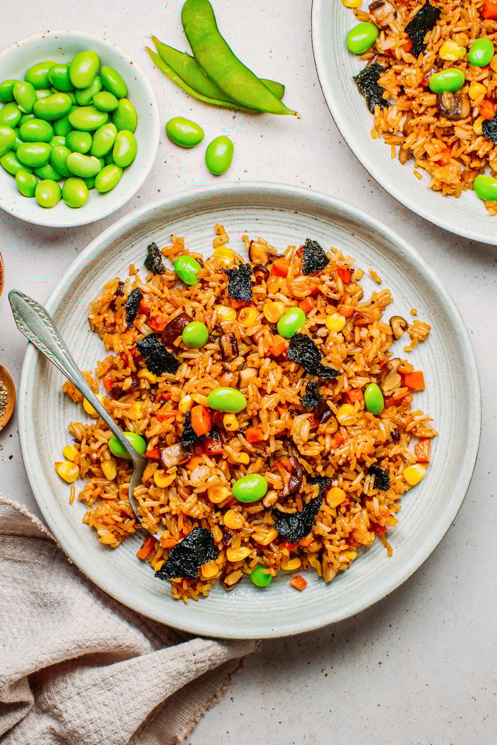 Seaweed & Edamame Fried Rice - Full of Plants