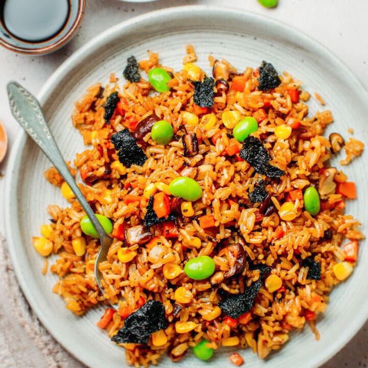 Seaweed & Edamame Fried Rice - Full of Plants