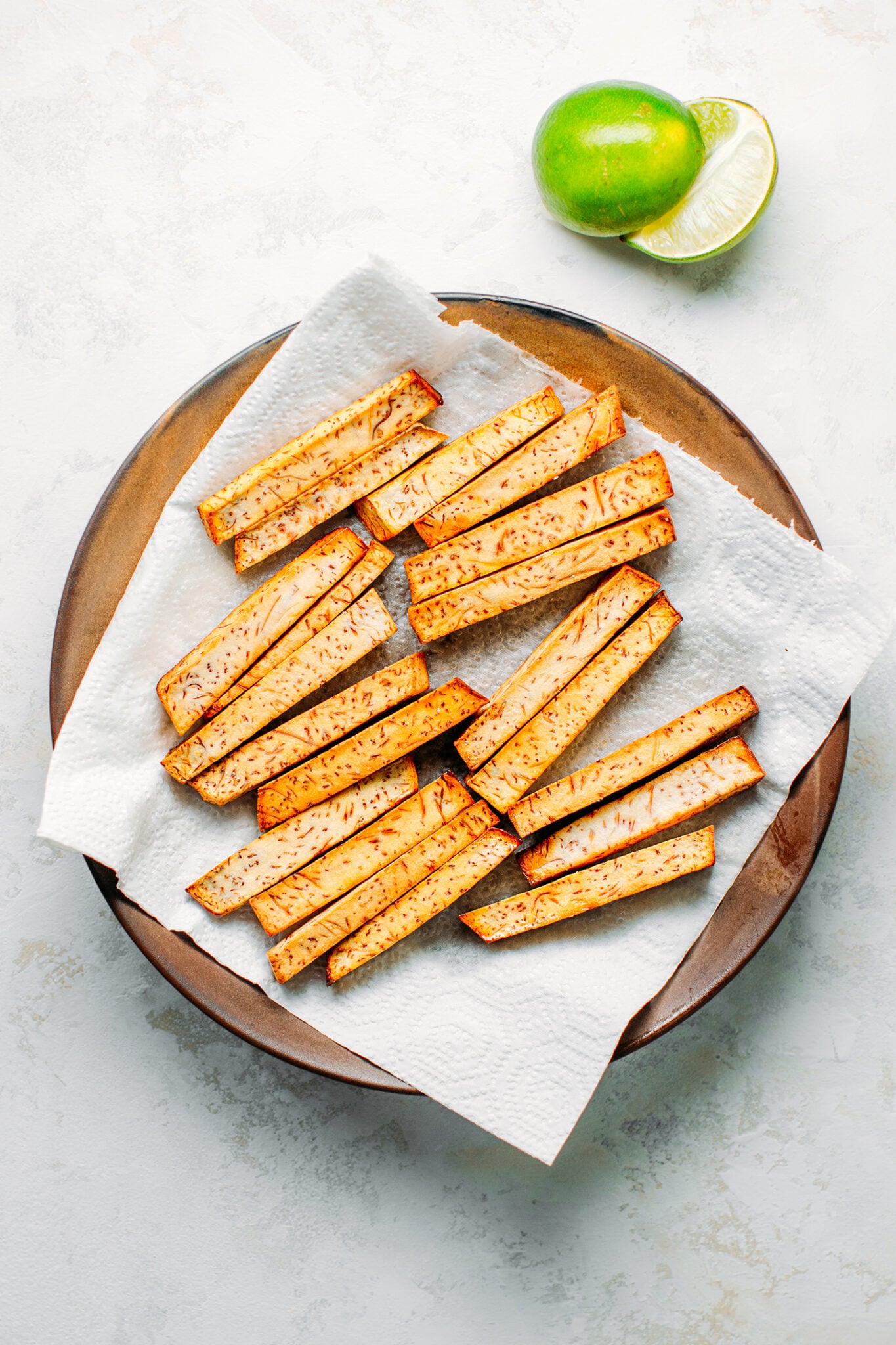 Taro Fries with Cilantro Mayo - Full of Plants