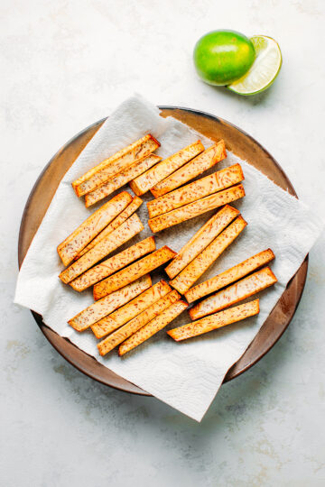 Taro Fries with Cilantro Mayo - Full of Plants