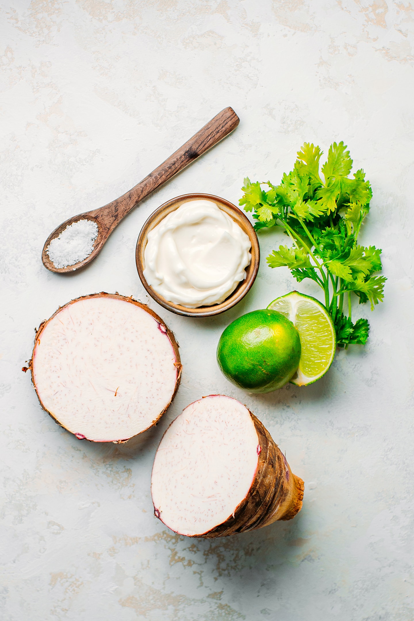 Taro Fries with Cilantro Mayo - Full of Plants