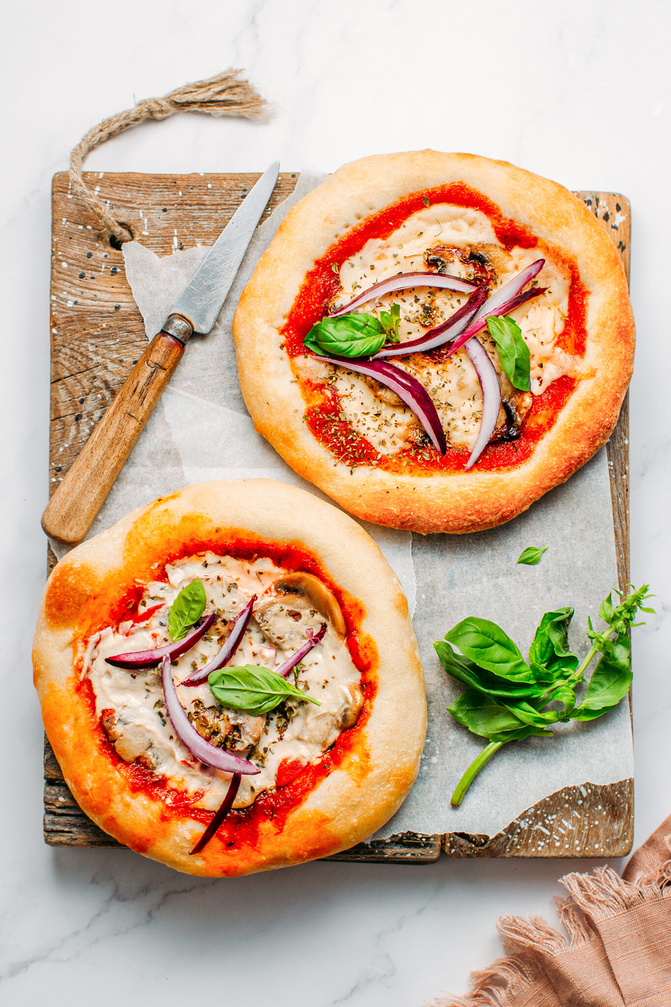 Vegan Freezer-Friendly Mini Pizzas - Full of Plants