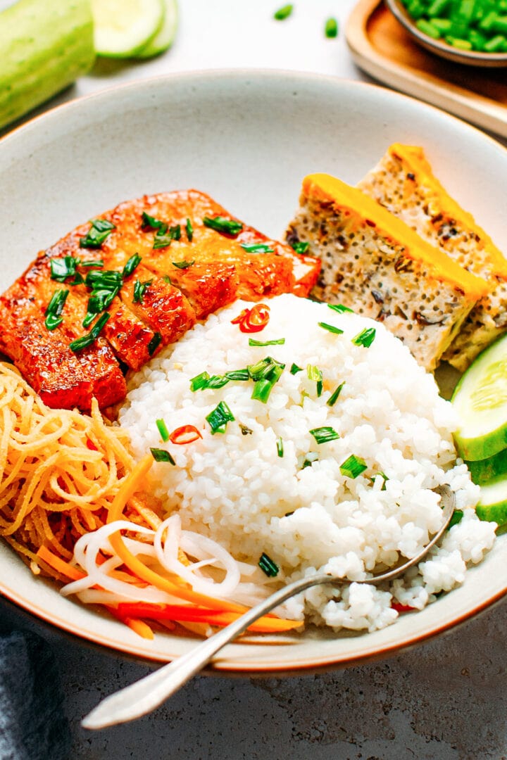 Vietnamese Broken Rice (Cơm Tấm Chay) - Full of Plants