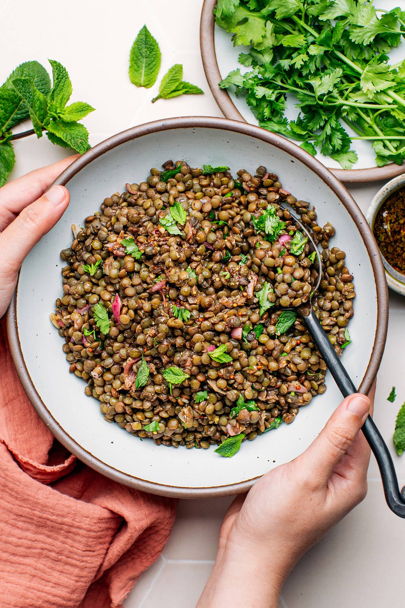 French Green Lentil Salad - Full of Plants