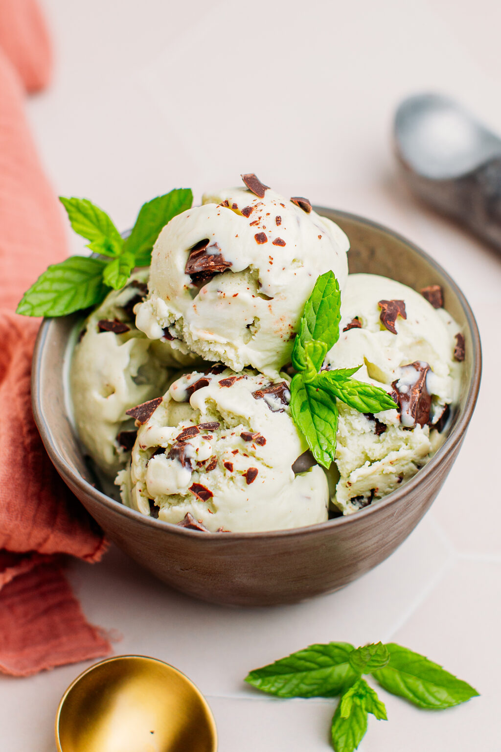 Vegan Mint Chocolate Chip Ice Cream - Full of Plants