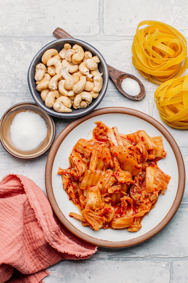 Creamy Kimchi Pasta - Full of Plants