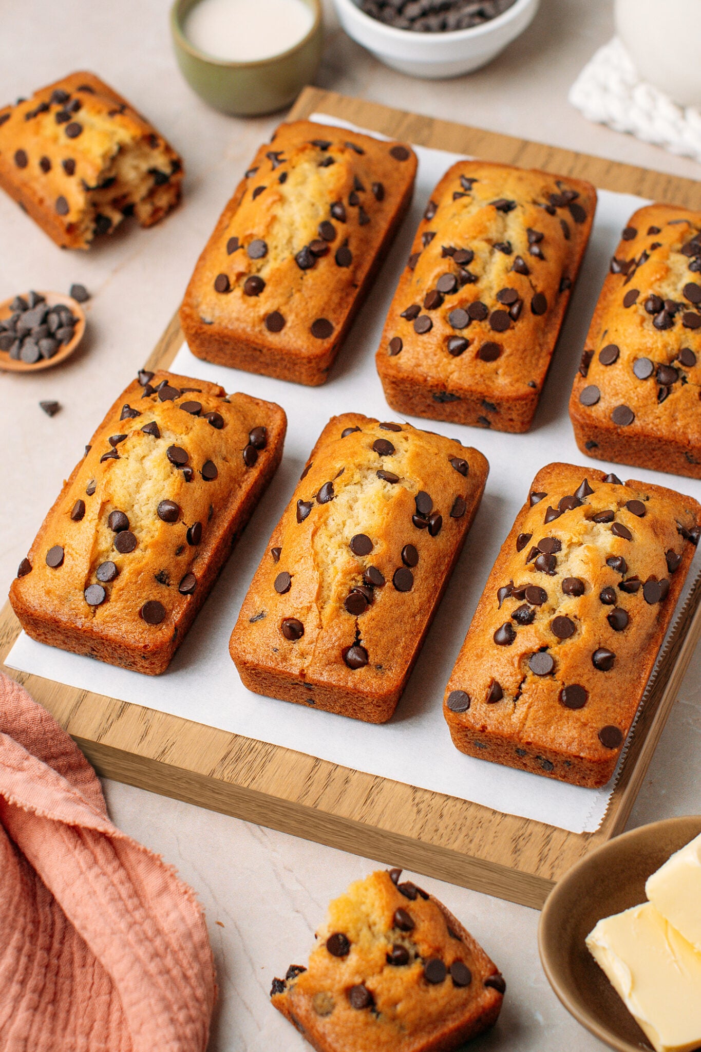 Vegan Mini Chocolate Chip Loaf Cakes - Full of Plants