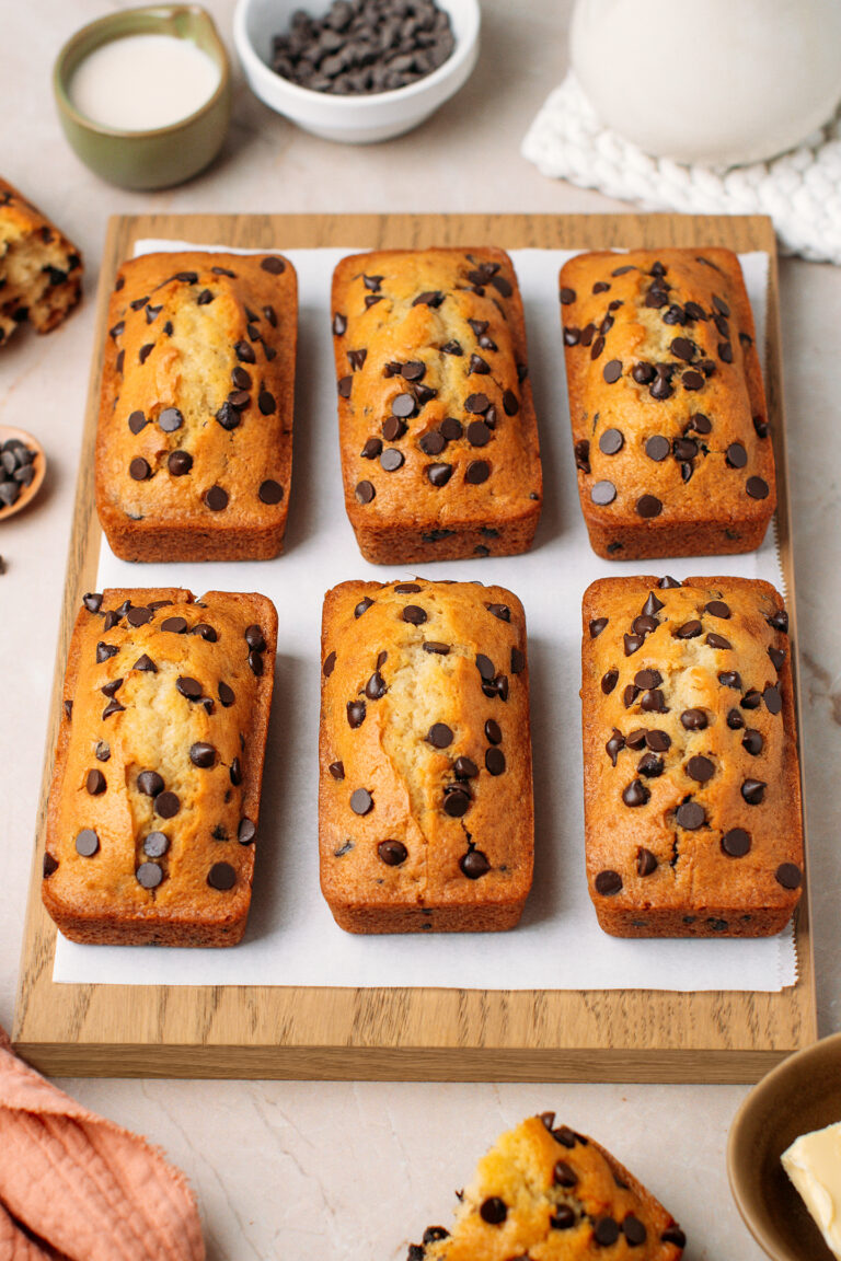 Vegan Mini Chocolate Chip Loaf Cakes - Full of Plants