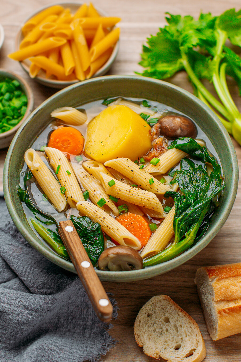 Celery Pasta Soup - Full of Plants